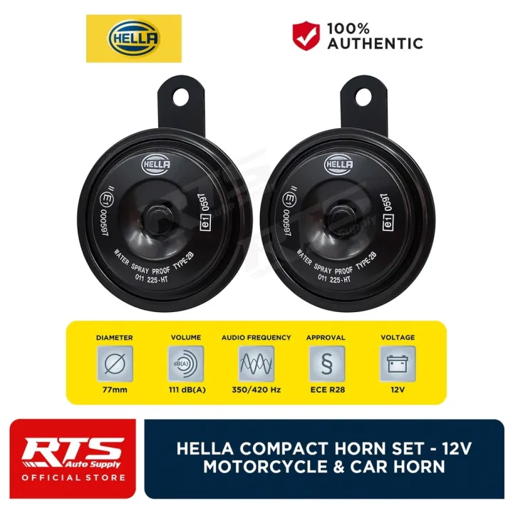 Hella Compact Car / Motorcycle Horn 12v 1 Set (RTS AUTO SUPPLY) | Lazada PH