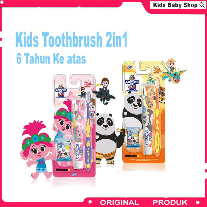 Kodomo Sikat & Pasta Gigi Koukou 2in1 6Thn Keatas - Toothbrush & Toothpaste Kids - Kids Baby ...