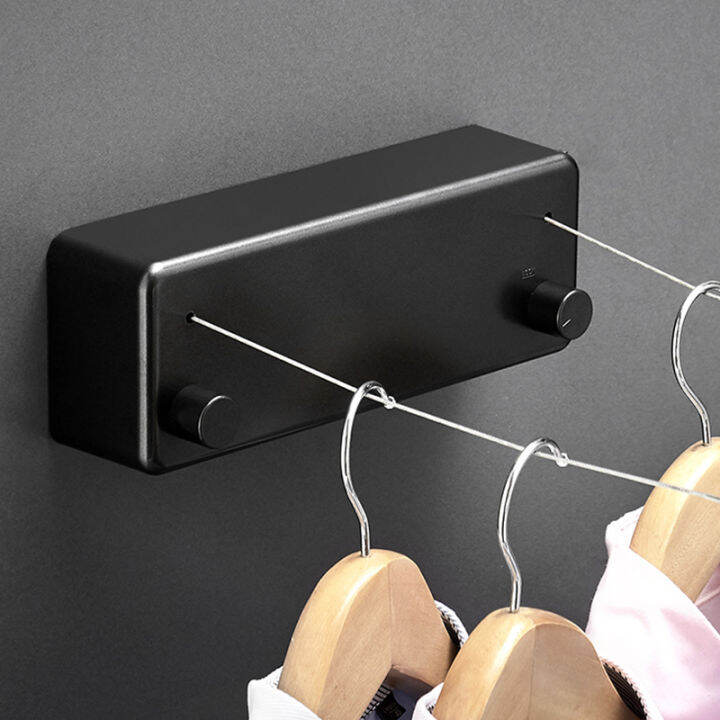 Invisible telescopic clothesline clotheshorse in punch-free bathroom ...