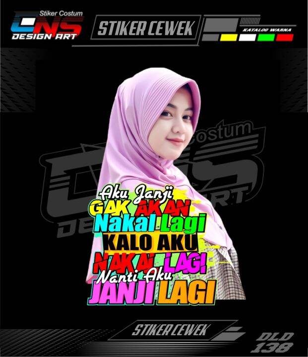 Stiker Cewek Cantik Stiker Vector Hijab Keren Sticker Print Sticker ...