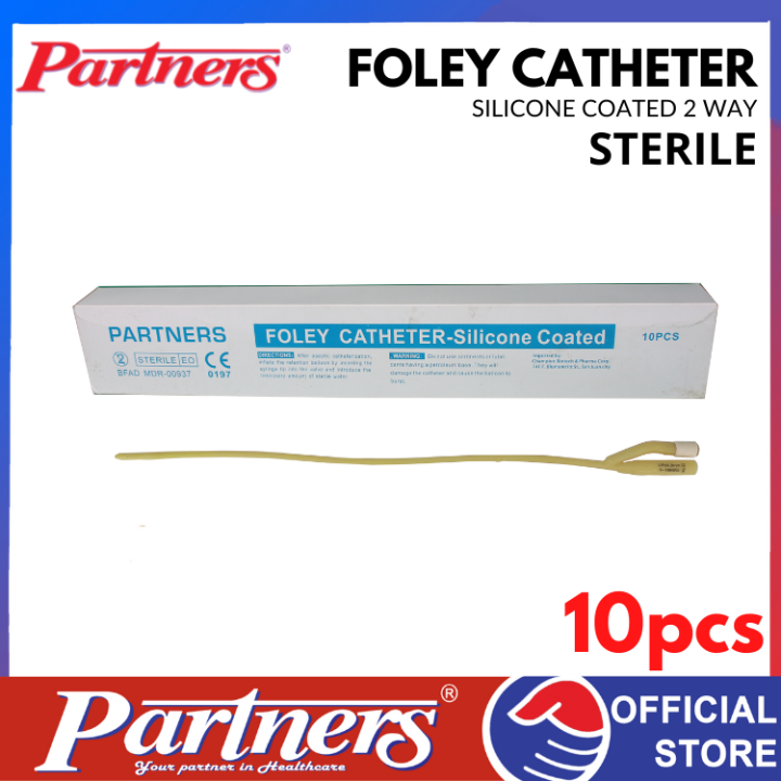 PARTNERS FR. 10 FOLEY CATHETER- SILICONE COATED 10PCS PER BOX (YELLOW ...