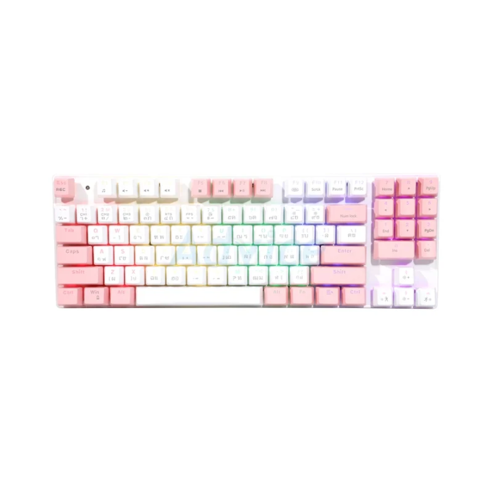 KEYBOARD ONIKUMA HARU MINI RGB WHITE-PINK - BLUE-SWITCH | Lazada.co.th