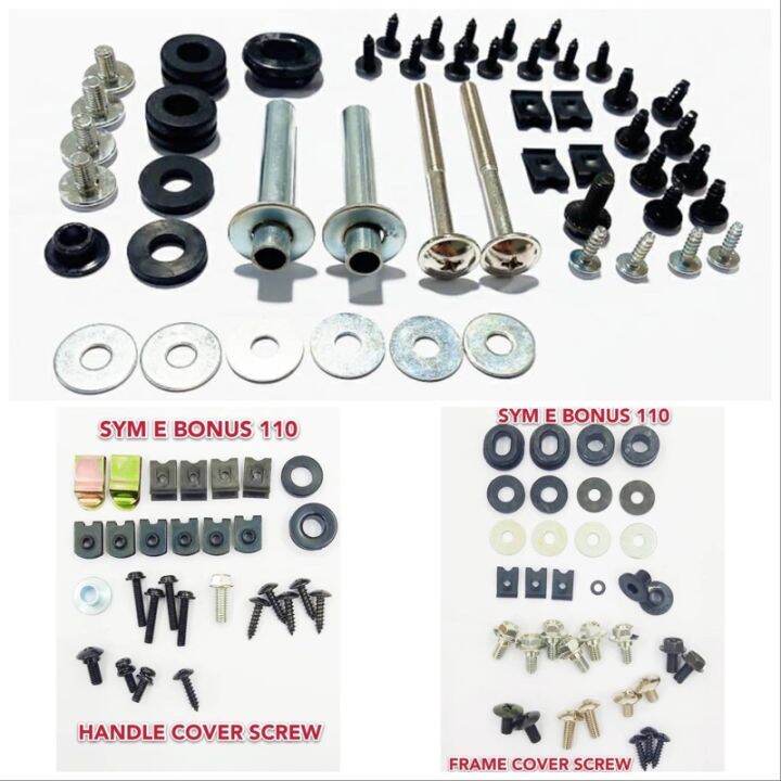 SYM EBONUS E-BONUS E BONUS 110 BODY COVER SET SCREW CLIP BOLT RUBBER ...