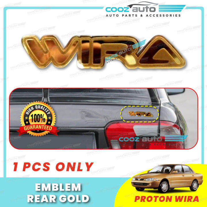 Proton Wira Car Logo Emblem WIRA Badge Rear Bumper GOLD | Lazada