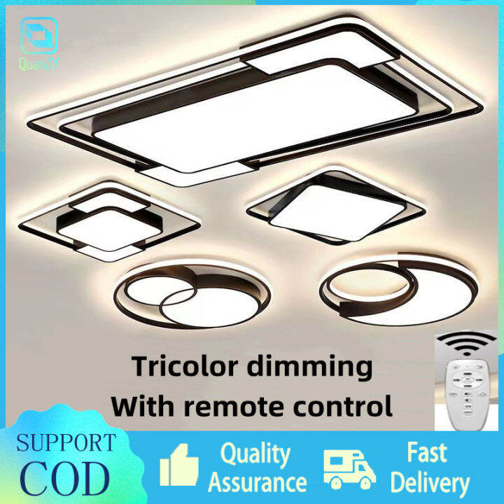 【COD】Led light with remote control Tri Color Nordic Living Room Light ...