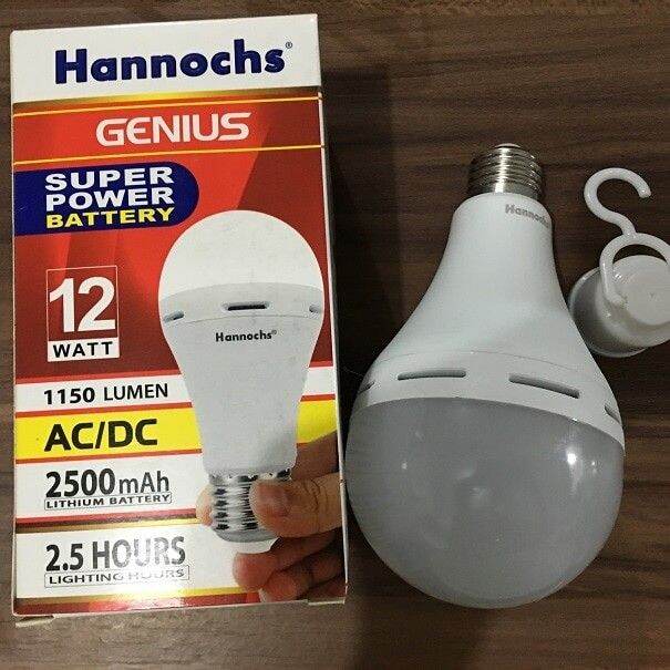 Lampu Genius Hannocs 12W 12 Watt Super Terang Nyala Otomatis AC DC ...
