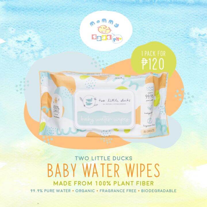 Two Little Ducks Baby Water Wipes 80 pulls each pack | Lazada PH