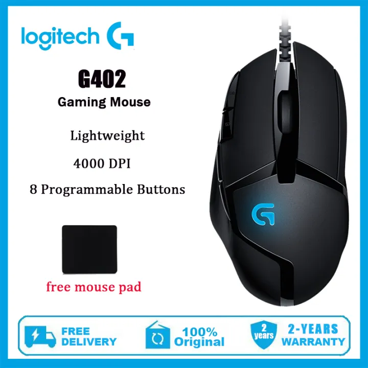 Logitech G402 Hyperion Fury Wired Gaming Mouse, 4,000 DPI, Lightweight ...