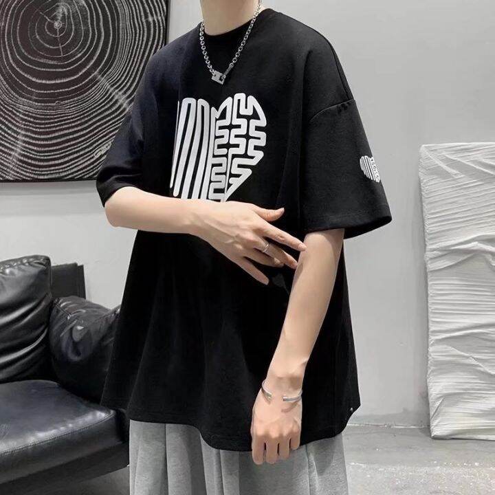 (S-8XL) การออกแบบคู่ขนาดเล็กฤดูร้อนบน2022ใหม่ Ins วินเทจตัวอักษรพิมพ์แขนสั้นหลวมเสื้อยืดแฟชั่น ...