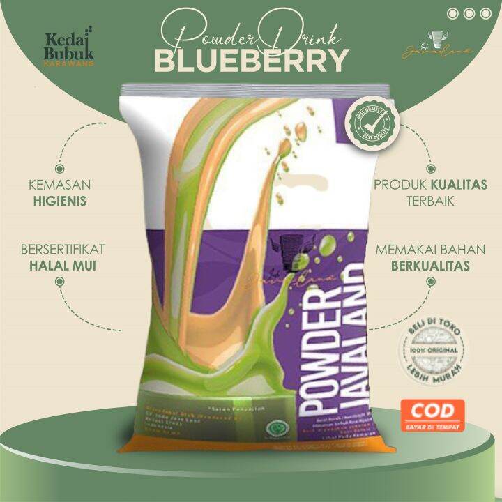 Buah Blueberry Bubuk Minuman Powder Drink Original Javaland 1kg ...