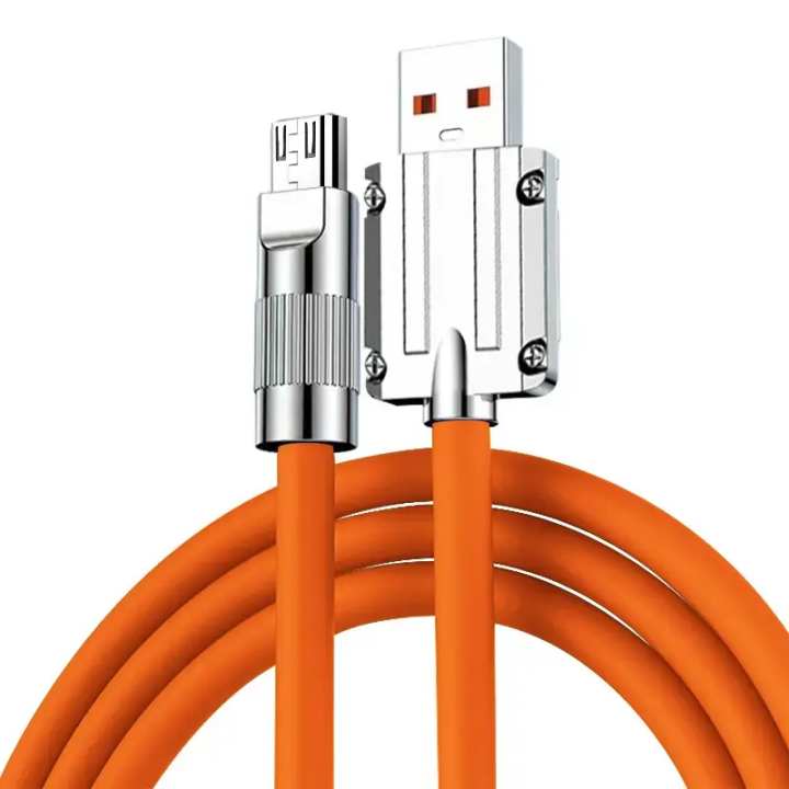 120W 6A Super Fast Android Charger Zinc Alloy Liquid Silicone Cable ...