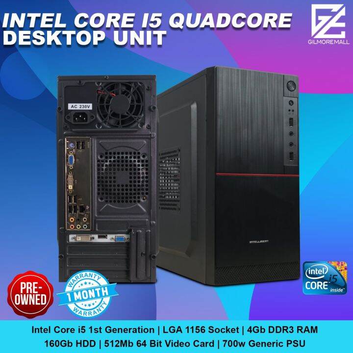 Core i5 Quadcore CPU | Intel Core i5 1st Gen 4GB RAM DDR3 160GB HDD ...