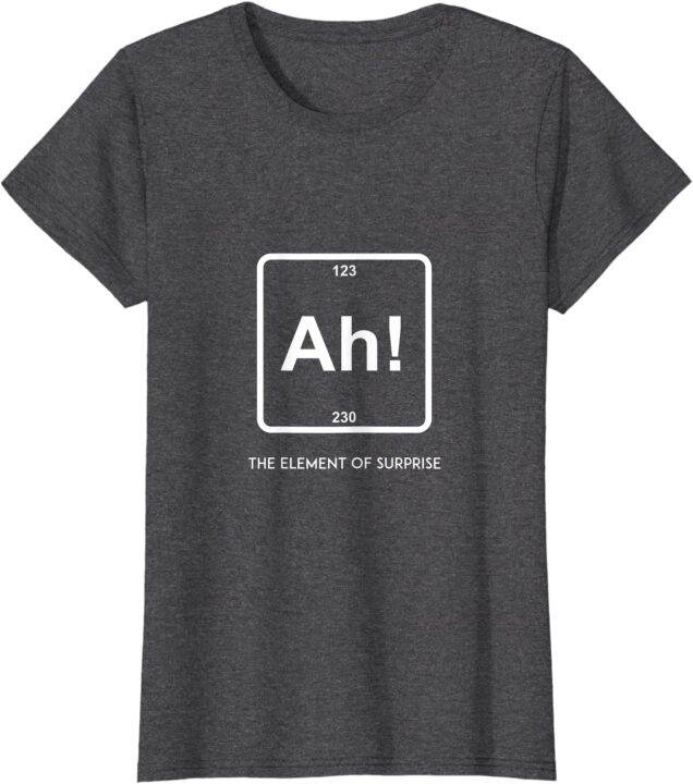 AH . ELEMENT OF SURPRISE PERIODICAL TABLE T-SHIRTS – SCIENCE T-SHIRTS ...