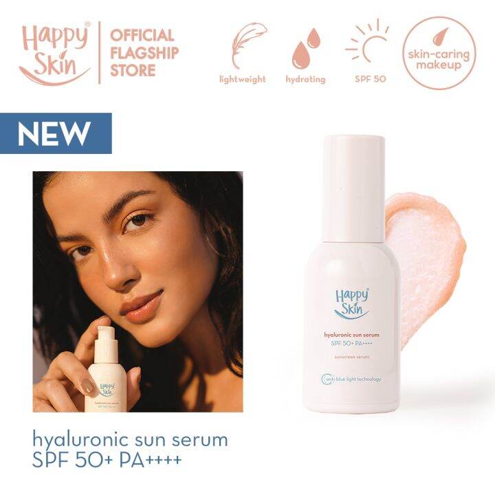 【COD】 Happy Skin Hyaluronic Sun Serum SPF 50+ PA++++ Sunscreen Serum ...
