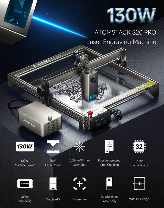 ATOMSTACK S20 Pro 20W S20Pro Lasers Engraver 20W Lasers Engraving ...