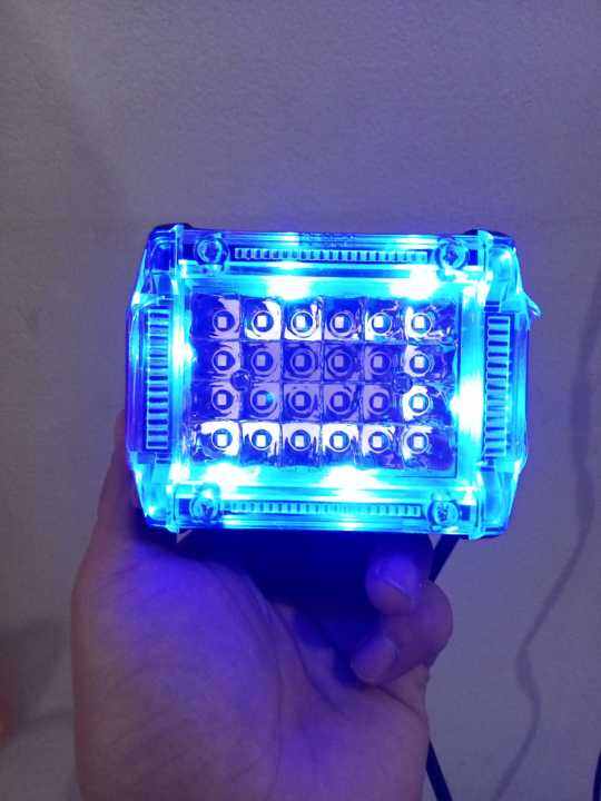 LAMPU TEMBAK/LAMPU SOROT LED 24 MATA PUTIH SENJA BIRU+RED FLASH ...