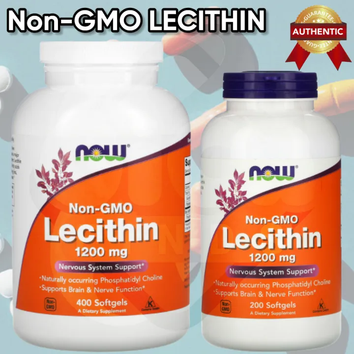 NOW Foods Non-GMO Lecithin 1200 mg 200 Softgels OR 400 Softgels | Lazada PH