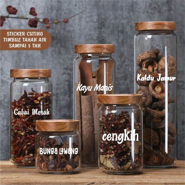 Sticker Cutting Stiker Bumbu Dapur Label Toples Botol sampo timbul ...