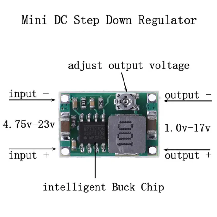 Potey 3A Mini DC-DC step down converter volt regulator 5V-23V to 3.3V ...