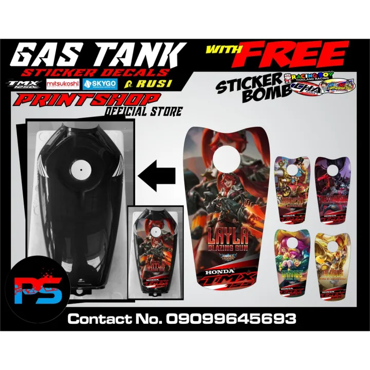 Top Gas tank sticker decals for tmx, rusi, skygo, mitsukushi, motorstar ...
