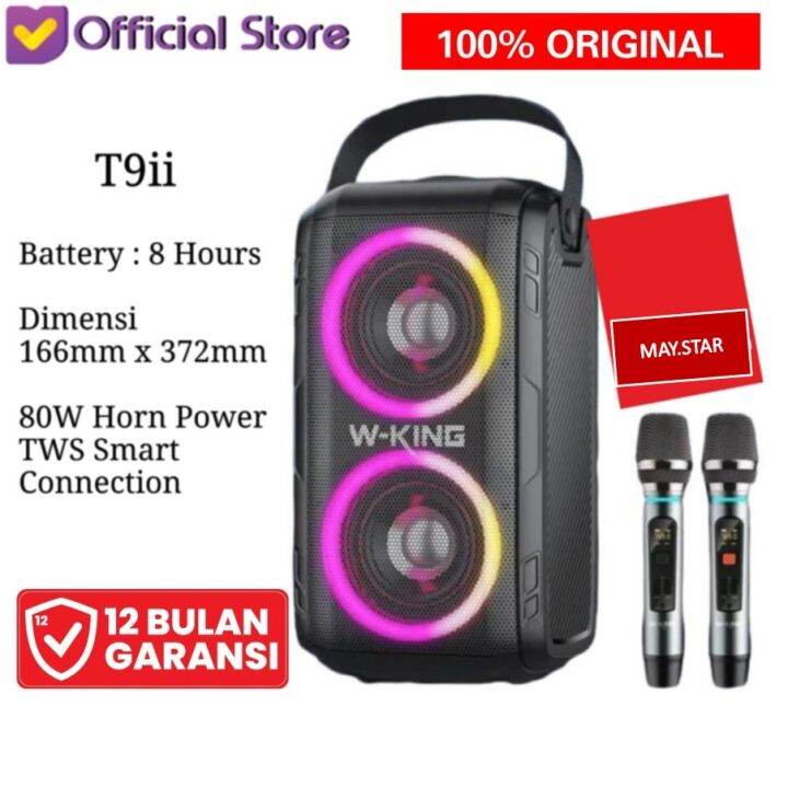 WKING T9 2 MIC Speaker Karaoke Party Box Portable Bluetooth Wireless | Lazada Indonesia