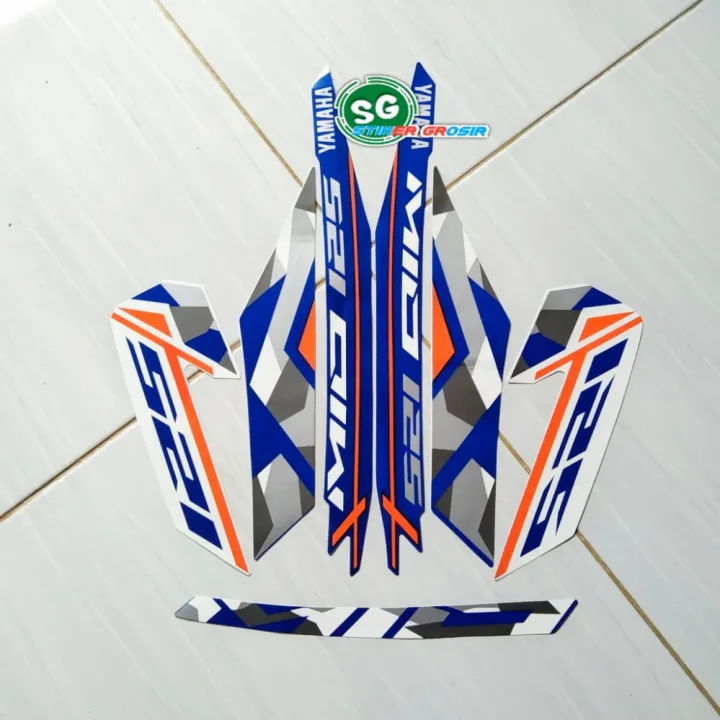 STIKER STRIPING LIS LES BODY YAMAHA MIO M3 125 2016 2017 BIRU STICKER ...