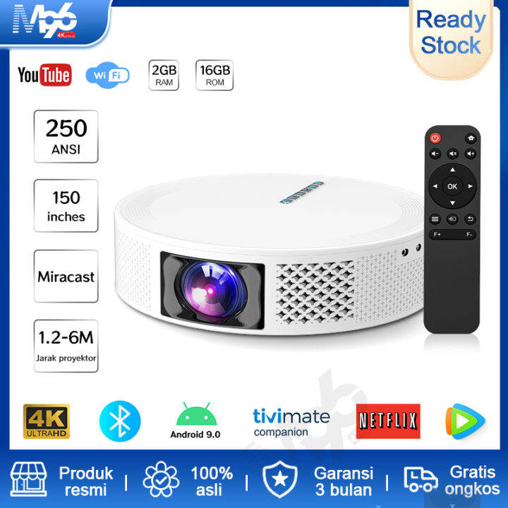 Proyektor Android Portabel T269 8000 Lumens Proyektor WiFi 1080P 4K ...