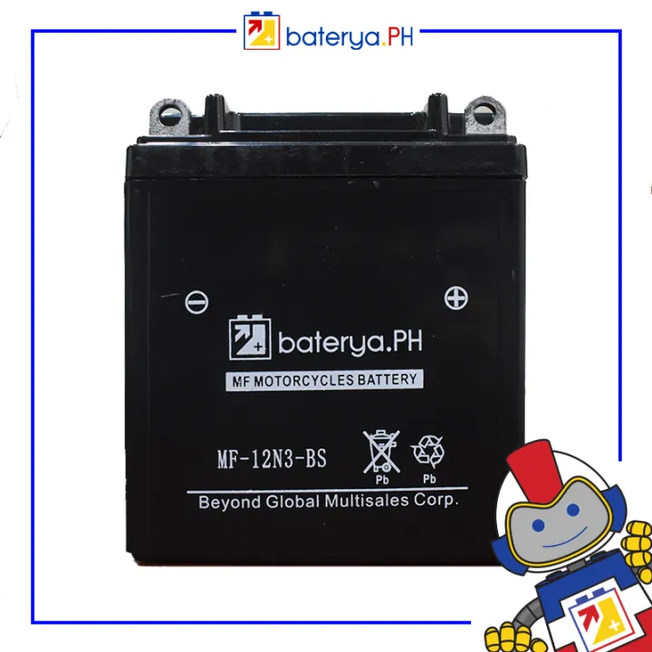 Motorcycle Battery 12N3 3Ah 12V (L: 3.6" X W:2.1" X H:4.2" WT: 1KG ...