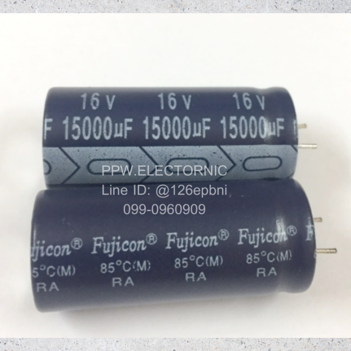 1ชิ้น 15000UF 16V 85’c ขนาด 18x41 mm. ยี่ห้อ Fujicon Capacitor ...