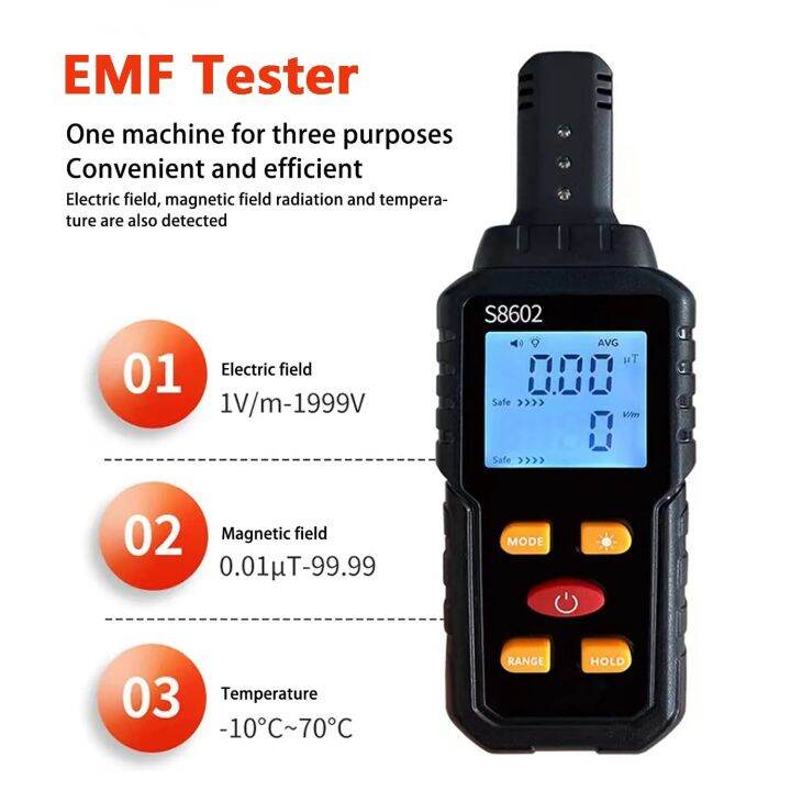 rof 3-in-1 electromagnetic field meter, electromagnetic field radiation ...