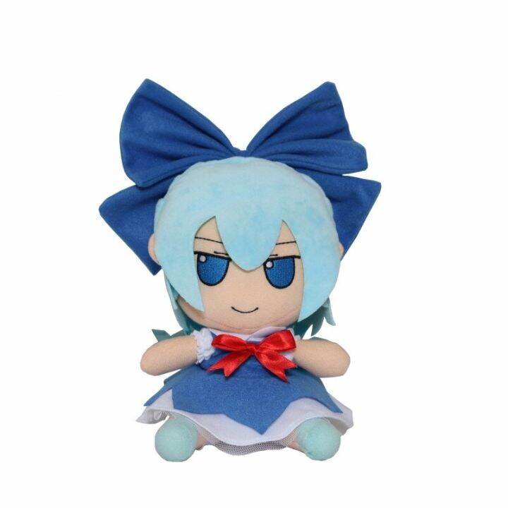 ชุดตุ๊กตาเด็กหญิงน่ารักผ้ากำมะหยี่สำหรับเด็กผู้ชายชุดคอสเพลย์ฟู Touhou Project Cirno อนิเมะ