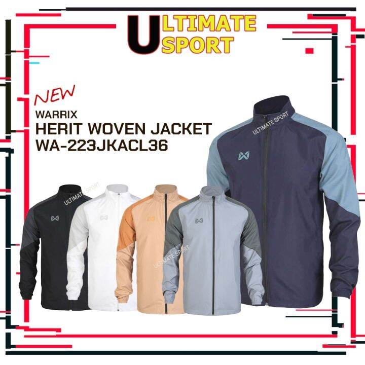 ใหม่ล่าสุด!! WARRIX เสื้อแจ็คเก็ตผ้าร่ม กันลม Jacket WA-223JKACL36 สีขาว/กรมท่า/ดำ | Lazada.co.th