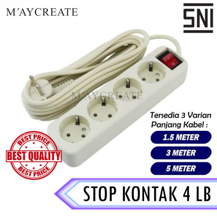 PROMO!!! Terminal Listrik - Colokan Listrik 4 Lubang Kabel 1.5 Meter ...