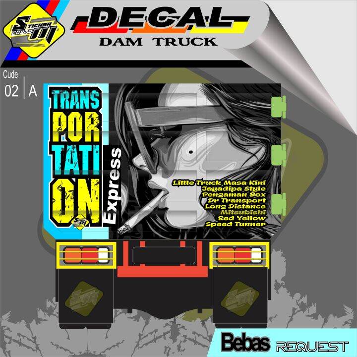 DECAL STICKER PINTU BELAKANG DAM CANTER RAGASA HINO UNIVERSAL SEMUA ...