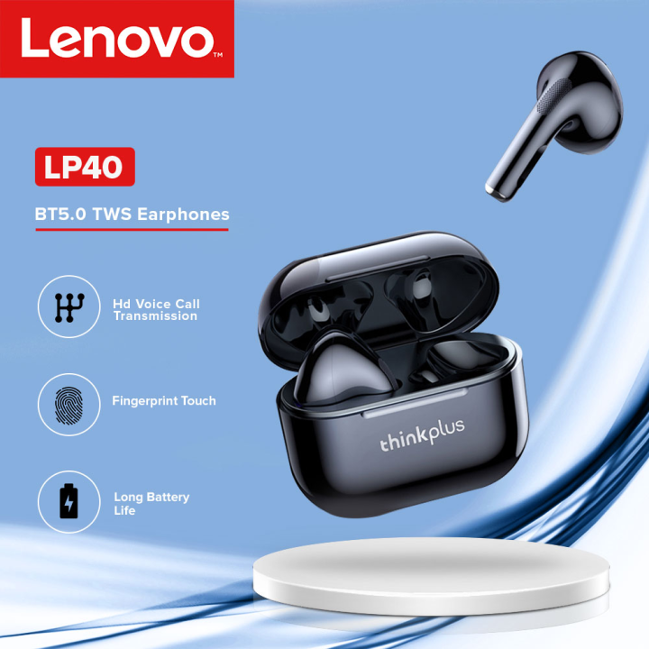 Lenovo Thinkplus LP40 Wireless Earbuds BT5.0 Mini TWS Bluetooth Earphones With Microphone Light ...
