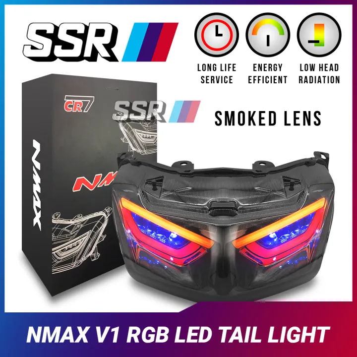 NMAX V1 RGB LED Tail Light Flowing Light Smoked Lens Plug and Play ...