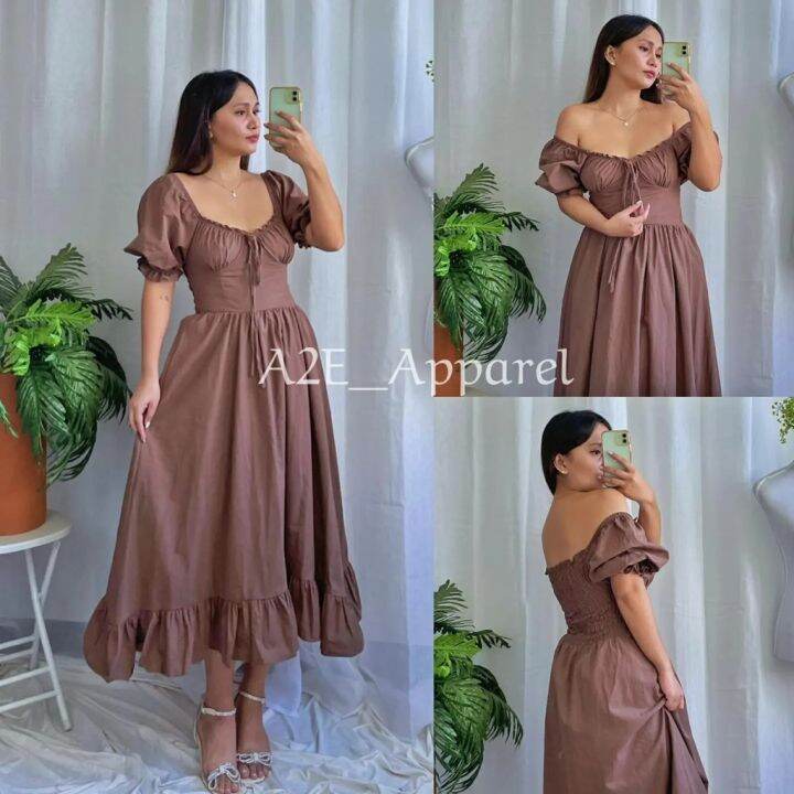 KATRINA COTTAGECORE PICNIC PUFF SLEEVES DRESS | Lazada PH
