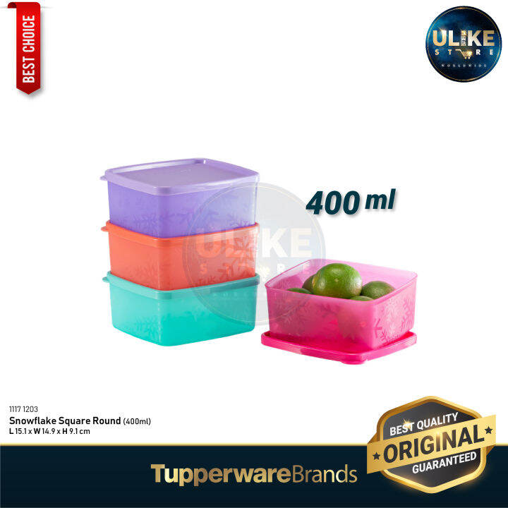 🌟 TUPPERWARE Snowflake Square Round (400ml) / Tupperware Freezermate ...