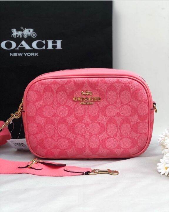 Coach Jamie Camera Bag In Blocked Signature Canvas CA169 - Pink | Lazada PH