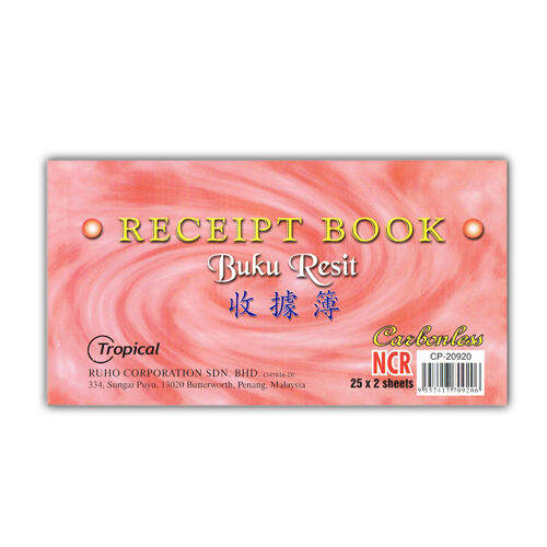 Tropical 25 Sets x 2 Ply NCR Official Receipt Book / Buku Resit Rasmi ...