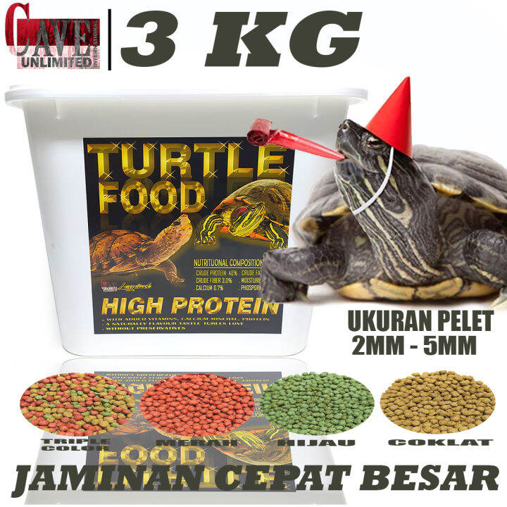 3KG PAKAN TURTLE RES BRAZIL AMBON ALIGATOR MAKANAN PELET KURA KURA AIR ...