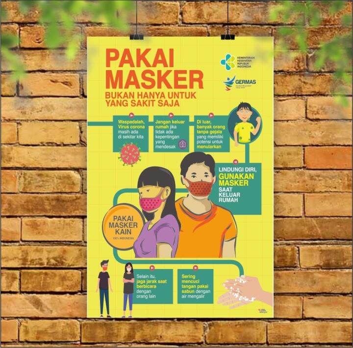 Poster Kesehatan Wajib Pakai Masker Lazada Indonesia