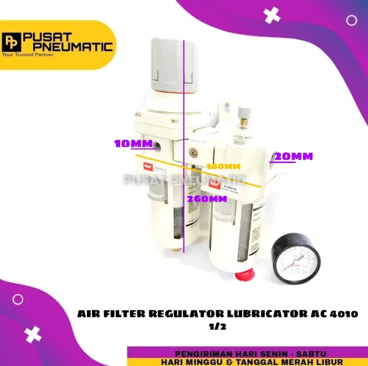 AC 4010-04 Air Service Unit Filter Regulator Lubricator Pneumatic Drat ...