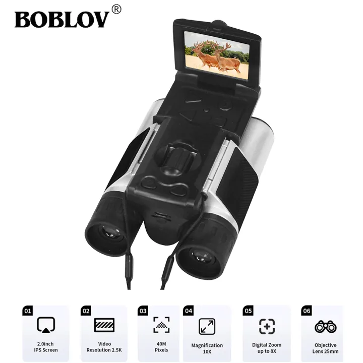 BOBLOV DT008 10x25ดิจิตอลกล้องส่องทางไกลที่มีหน้าจอ2นิ้ว,1080จุดกล้อง ...