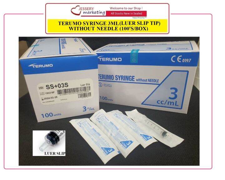 TERUMO SYRINGE 3ML (LUER SLIP TIP)- 100 PCS/BOX (READY STOCK) | Lazada