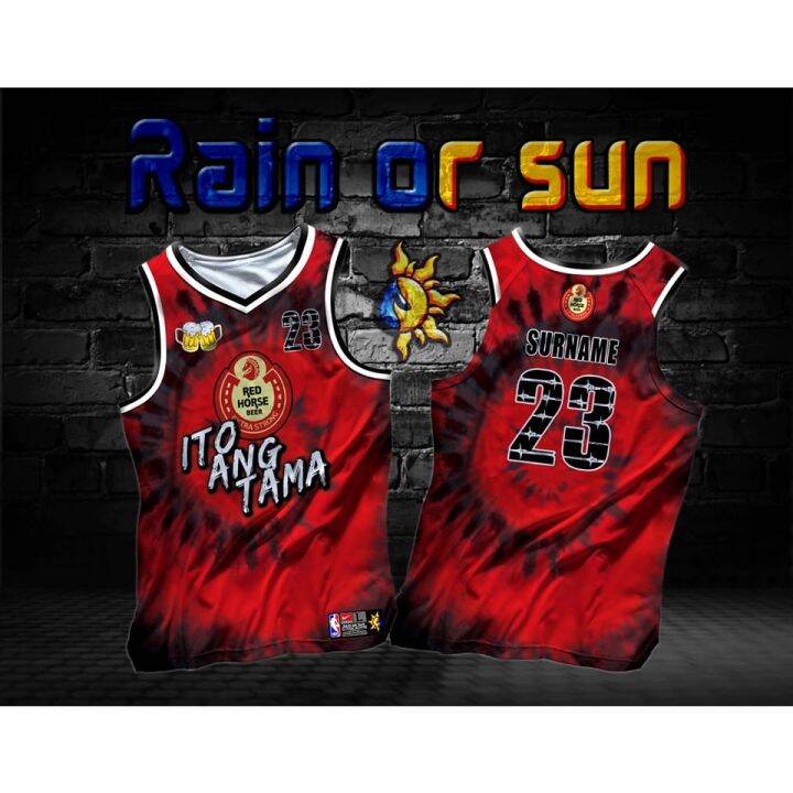 ☂ LJ LATEST TIE DYE RED HORSE BASKETBALL JERSEY FREE CUSTOMIZE OF NAME ...
