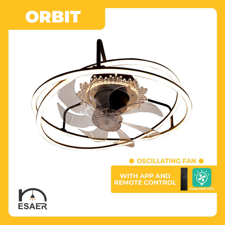 ESAER Orbit Ceiling Fan with Lights Dimmable LED Reversible Blades with ...