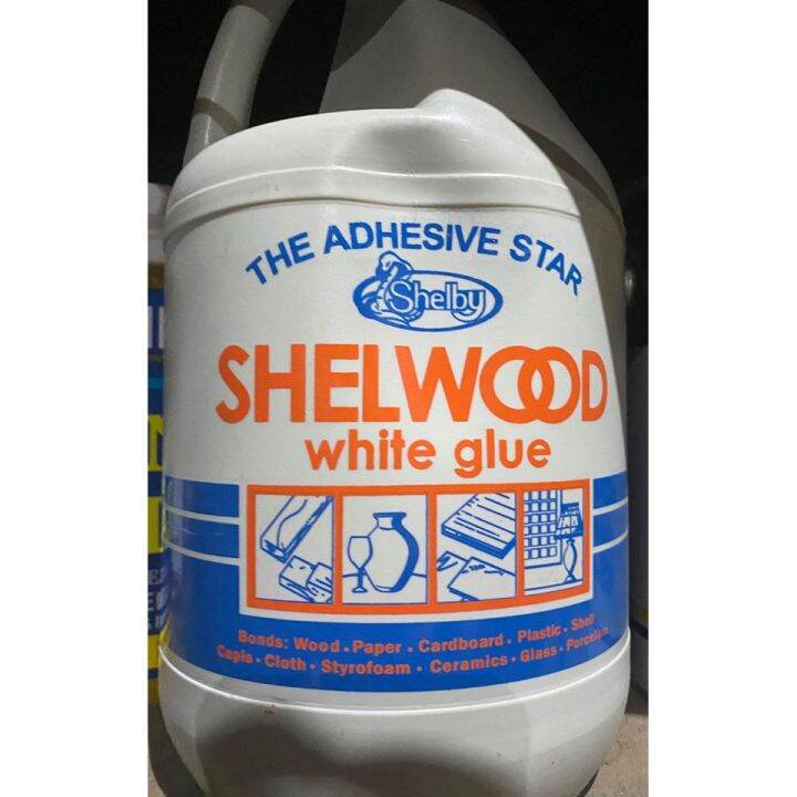 shelby shelwood gallon white glue the adhesive star for bonds paper ...