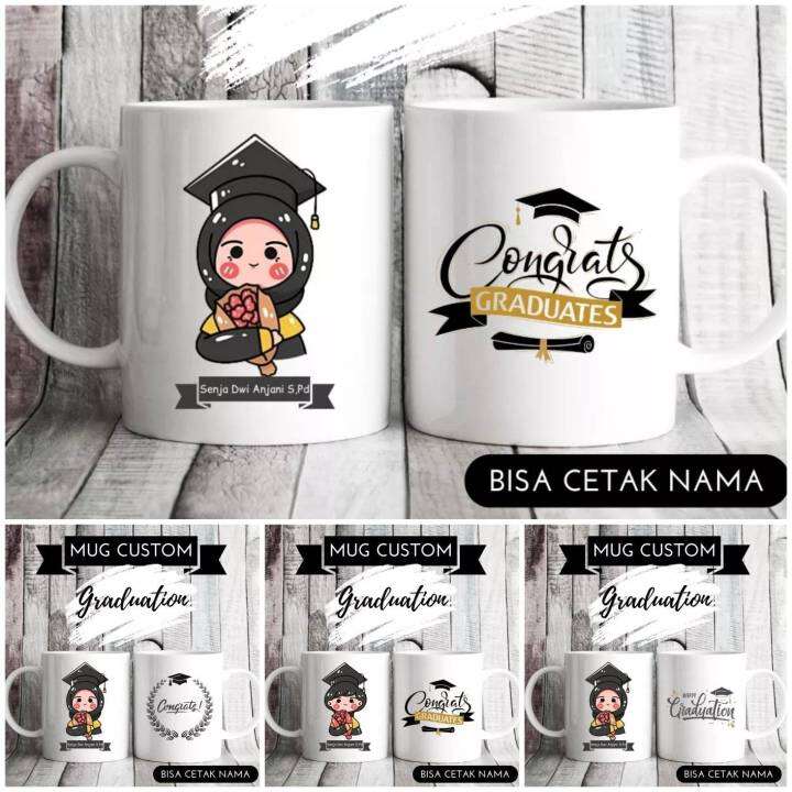 Cetak Mug Custom Desain Graduation Cocok Untuk Hadiah Wisuda Teman atau ...