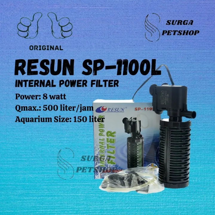 RESUN FILTER SP 1100L SP1100L Pompa dan Internal Power Filter Aquarium ...